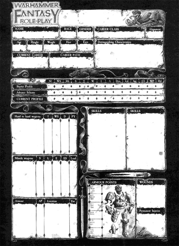 Character Sheets – The Enemy Within